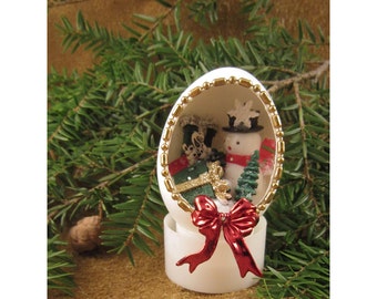 Angel Kissing Santa Egg Decoration Handmade Christmas | Etsy