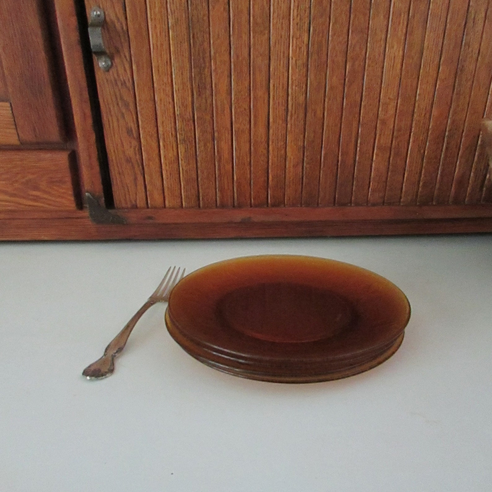 Small Floral Amber Plates amber Glass Dessert Plates set of | Etsy