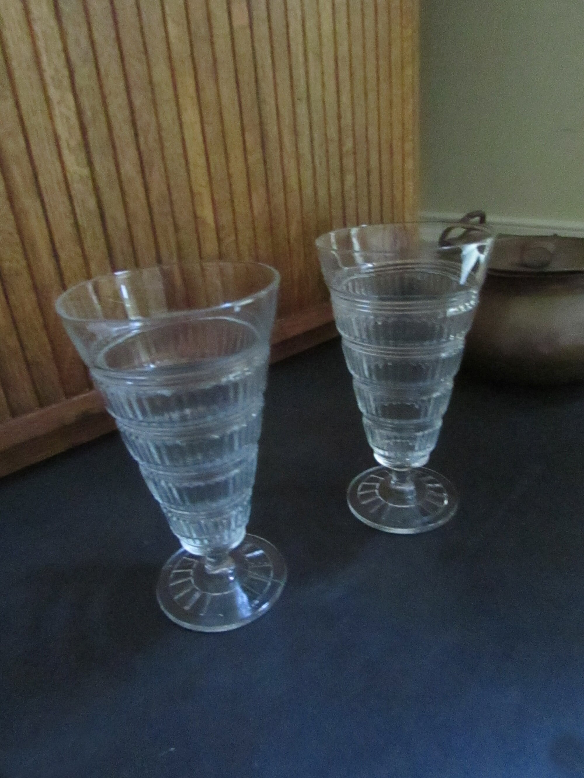 Pair of Ribbed Paneled Ice Cream Soda/ Milkshake Glasses | Etsy