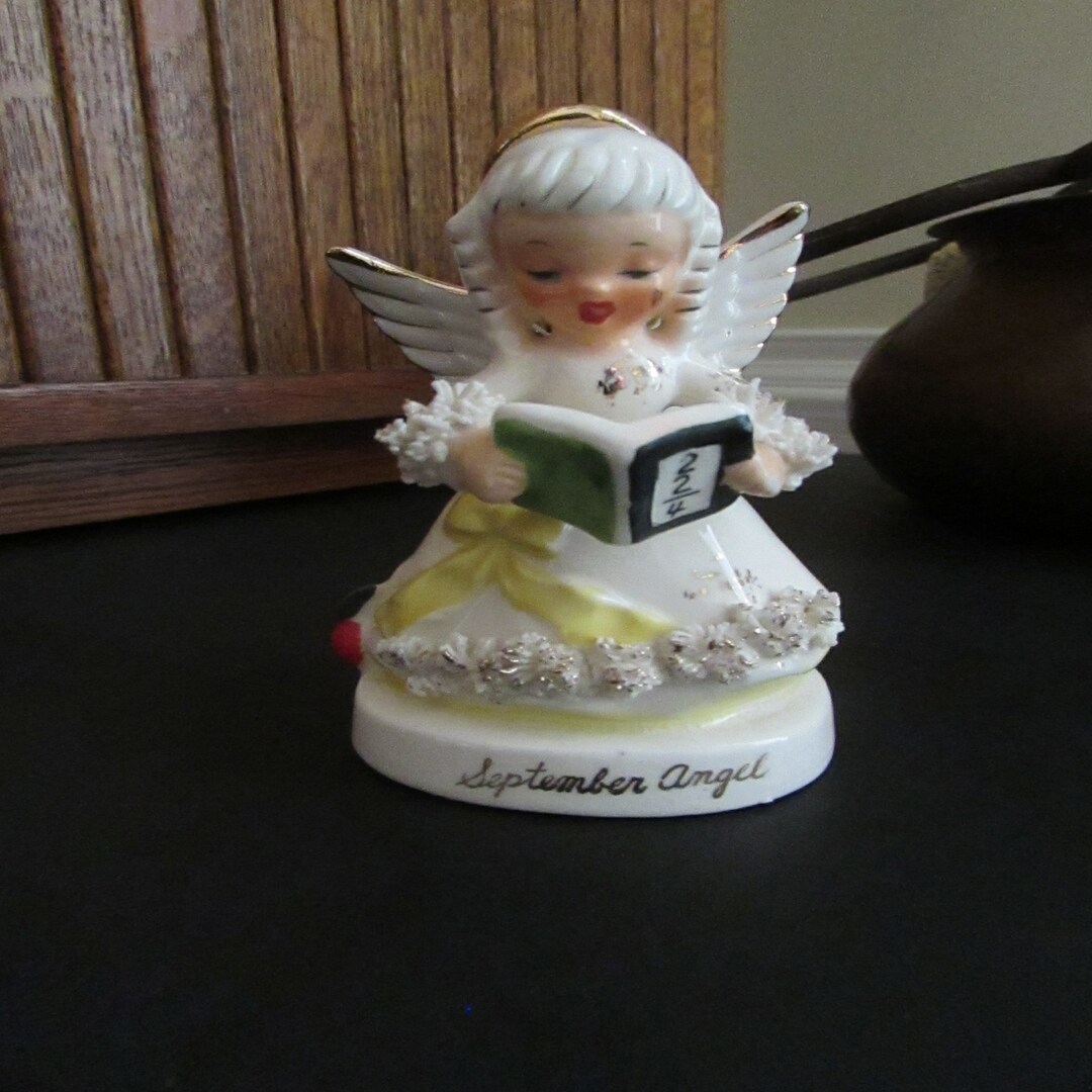 September Angel Figurine – Back to School Angel Holding Math Book ...