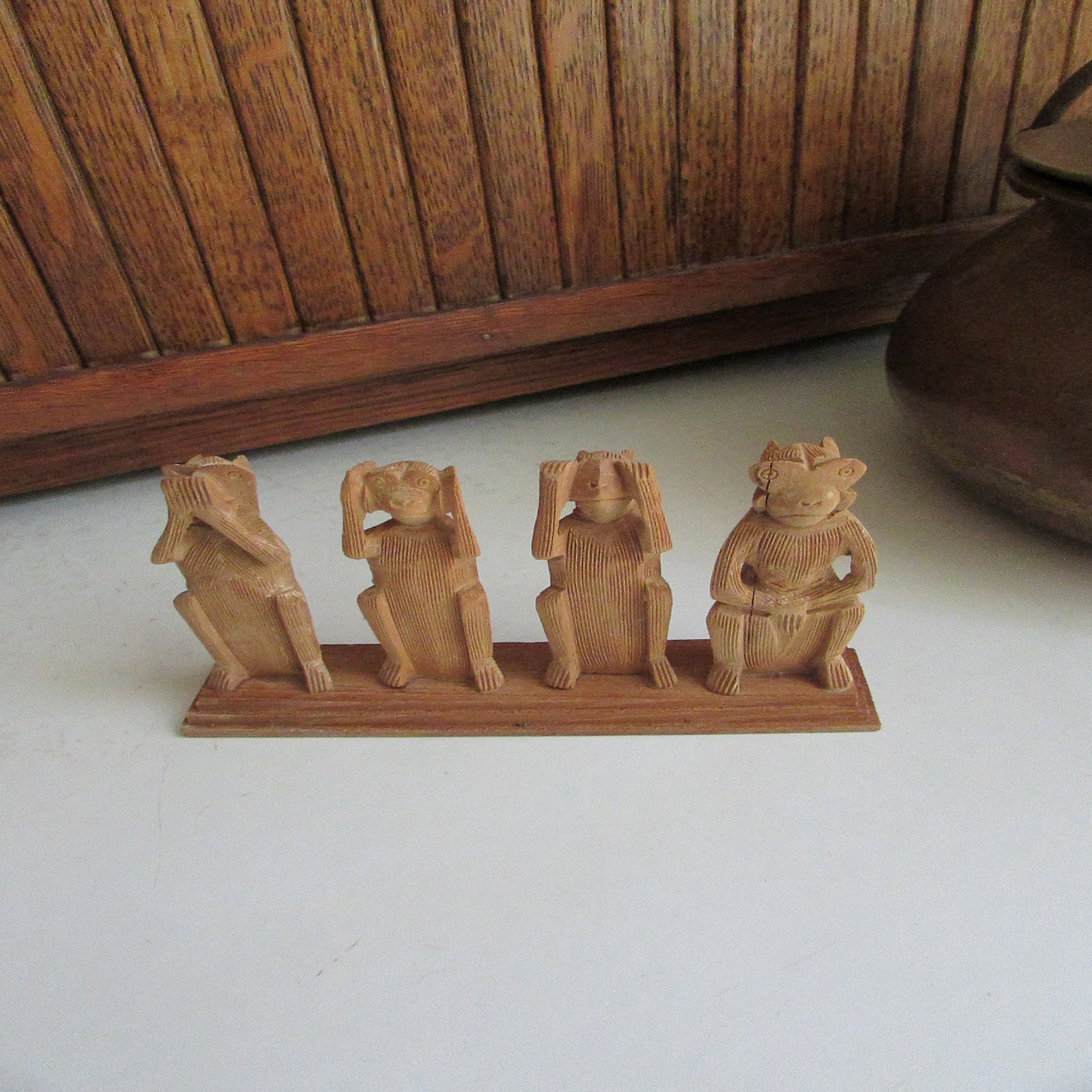 4 Wise Monkeys Figurine See No Evil Hear No Evil Speak No - Etsy