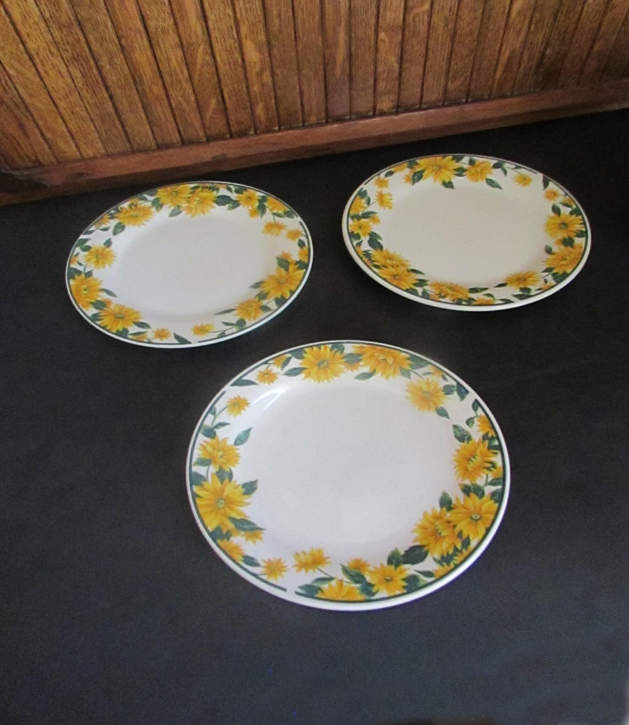 Yellow Sunflower /Daisy Salad Plates Set of 4 Vintage | Etsy