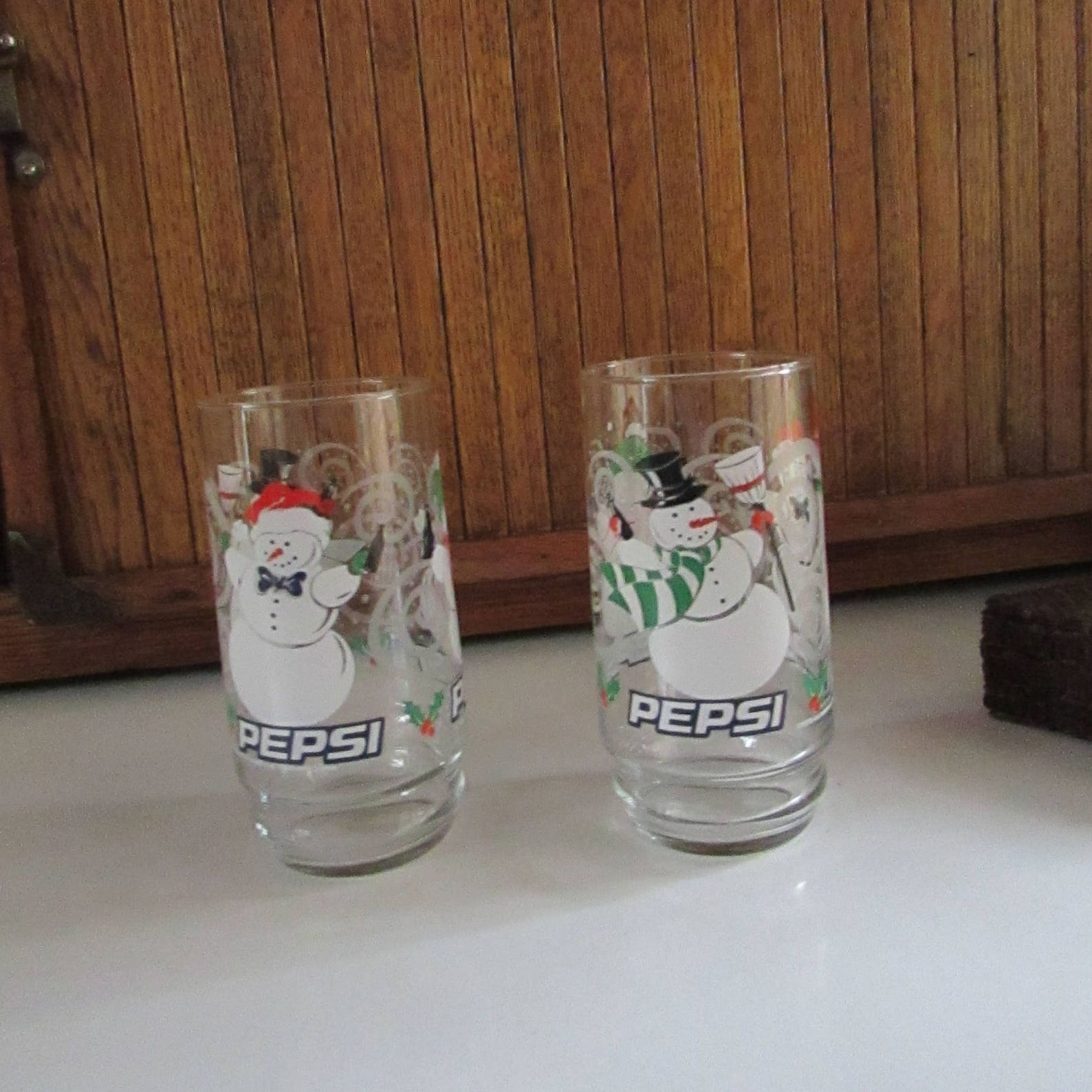 Pair of Pepsi Snowman OR Skating Santa Claus Glasses 16 | Etsy