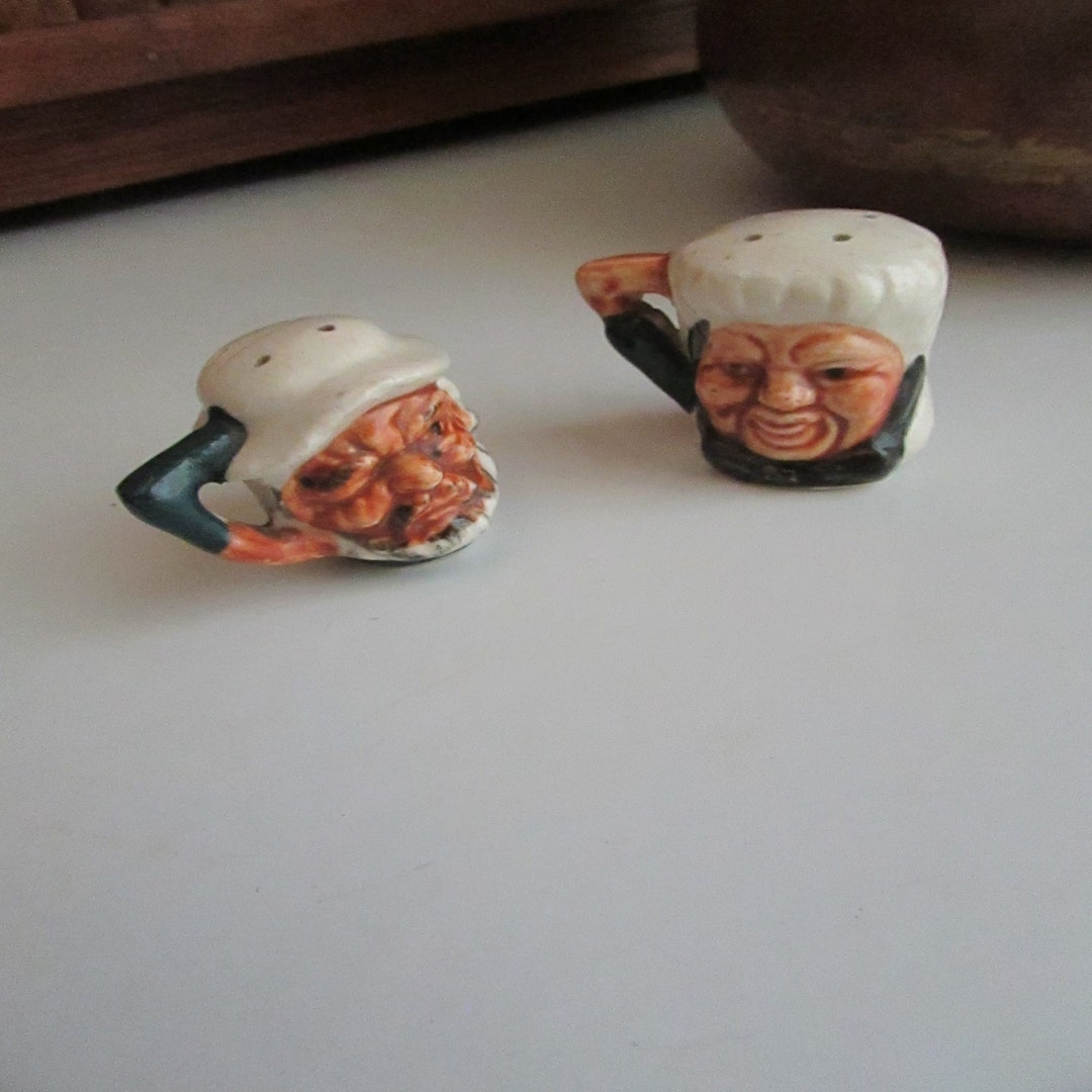 Miniature Toby Character Mug Salt & Pepper Shaker Set Tiny Man and ...