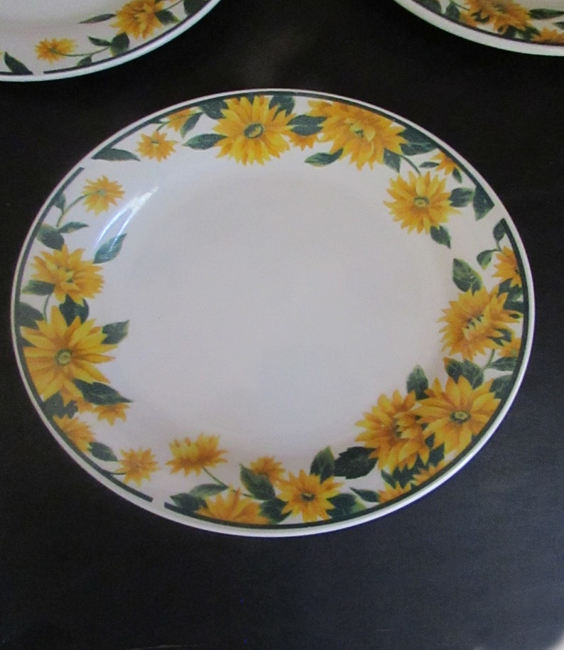 Yellow Sunflower /daisy Salad Plates Set of 4 Vintage - Etsy