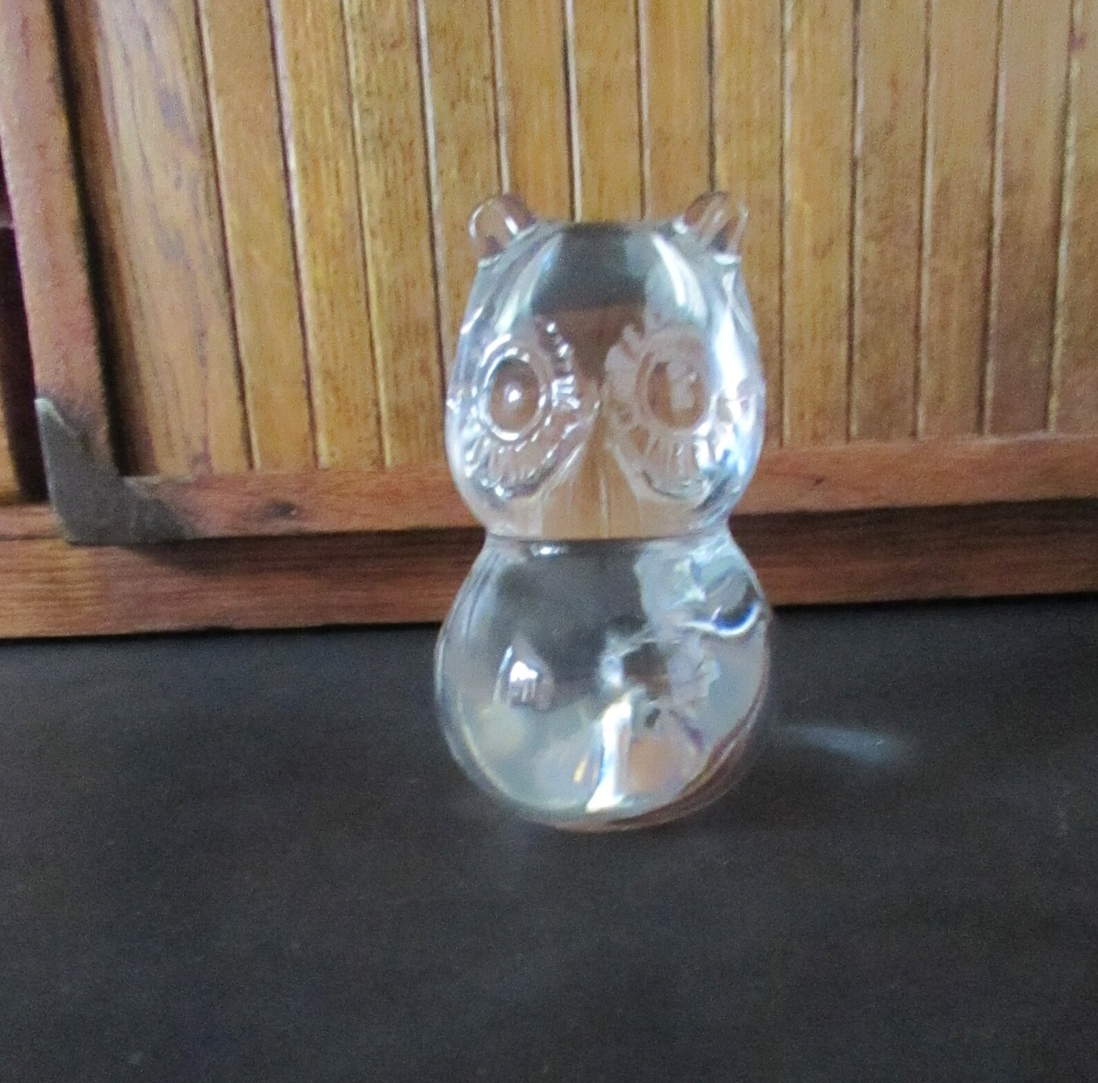 Owl Paperweight - Clear Glass Owl Figurine - Vintage Collectible Owl ...