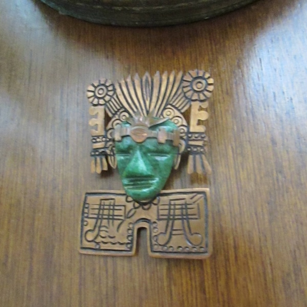 Aztec Jade Brooch - Etsy