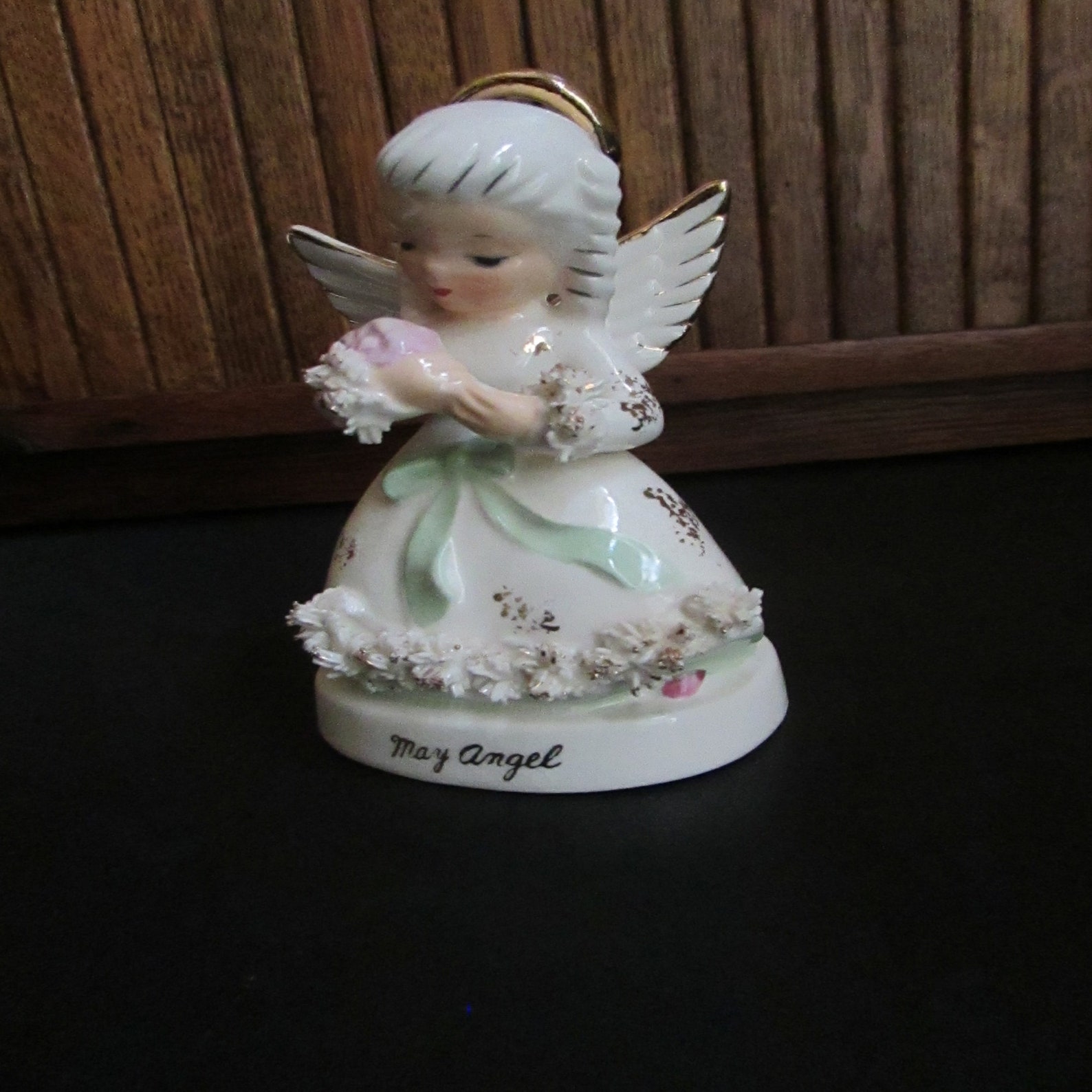 May Angel Figurine angel Holding Bouquet of May Flowers - Etsy