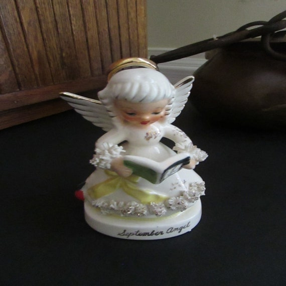 September Angel Figurine Back to School Angel Holding Math | Etsy