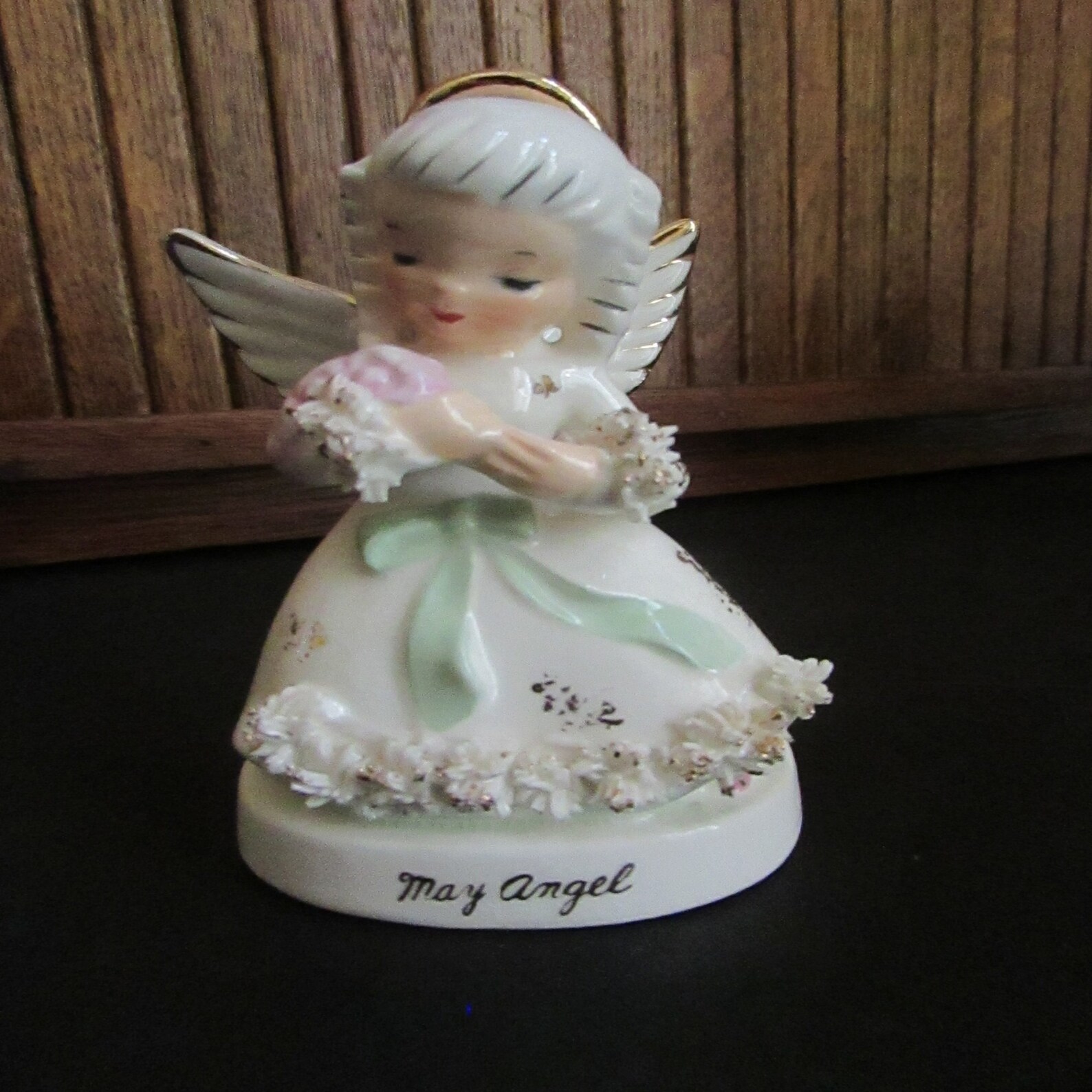 May Angel Figurine angel Holding Bouquet of May Flowers - Etsy