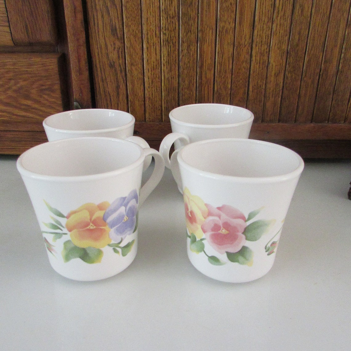 Summer Blush Corningware Mugs Corning Pansy Mugs Set of 4 | Etsy