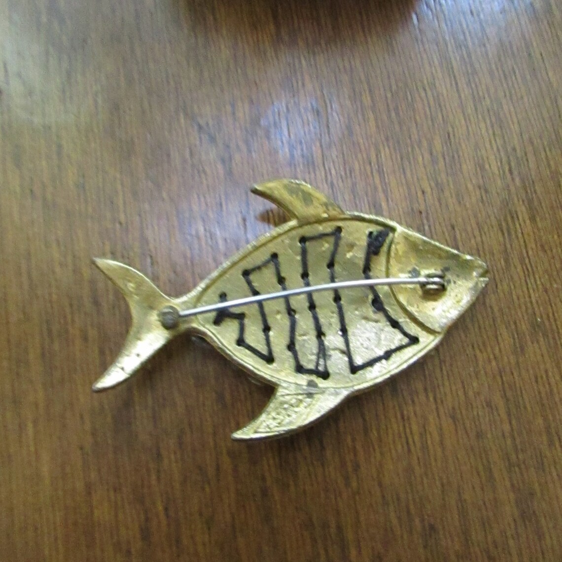 Colorful Fish Pin Sparkling Figural Golden Fish With | Etsy