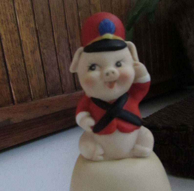 Toy Soldier Pig Christmas Bell Saluting Little Piggy Soldier - Etsy