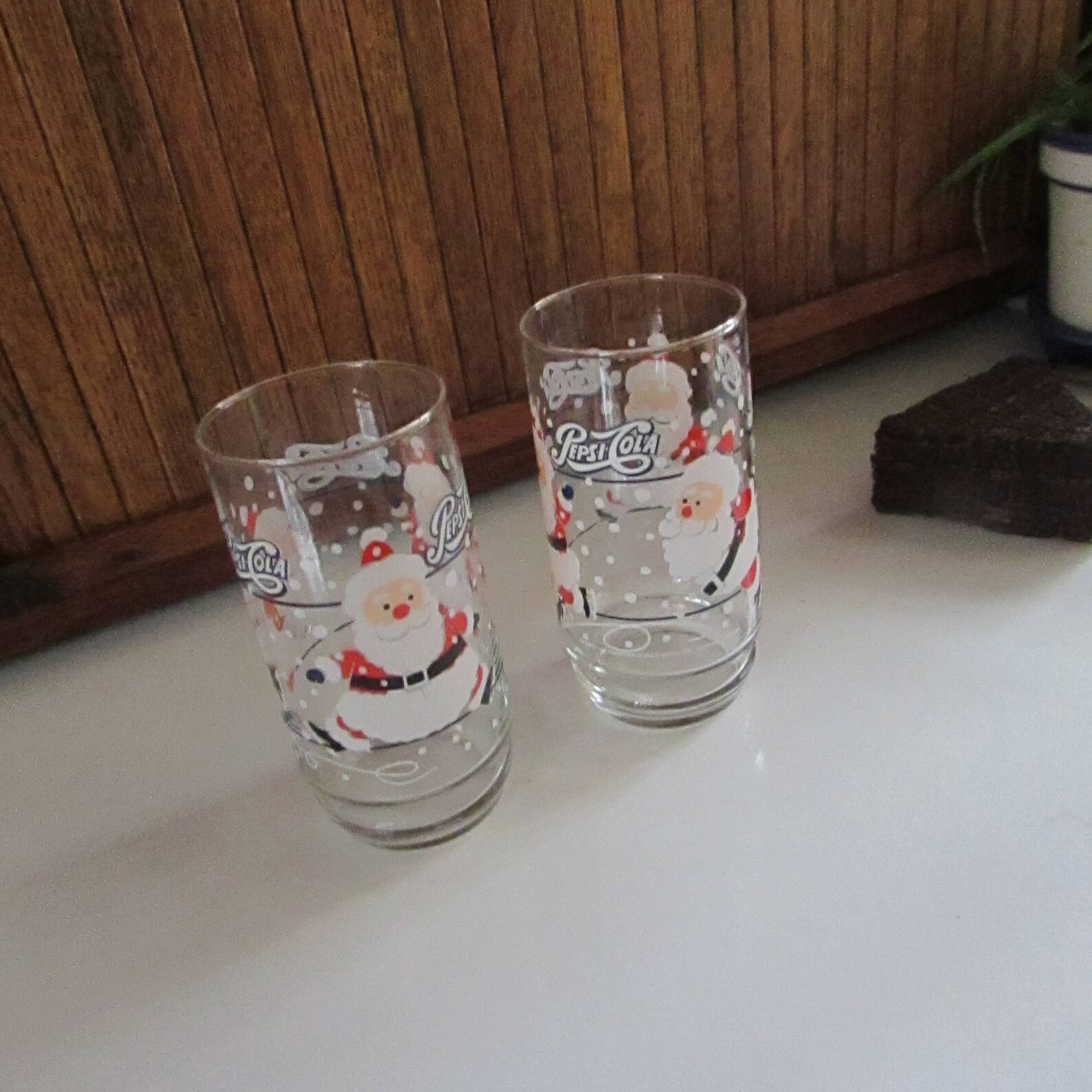 Pair of Pepsi Snowman OR Skating Santa Claus Glasses 16 | Etsy