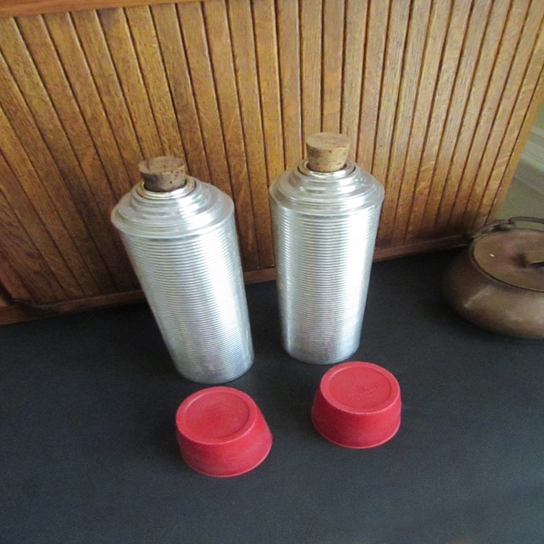 1 Original Thermos Brand Aluminum Thermos W/ Ribbed Sides - Etsy