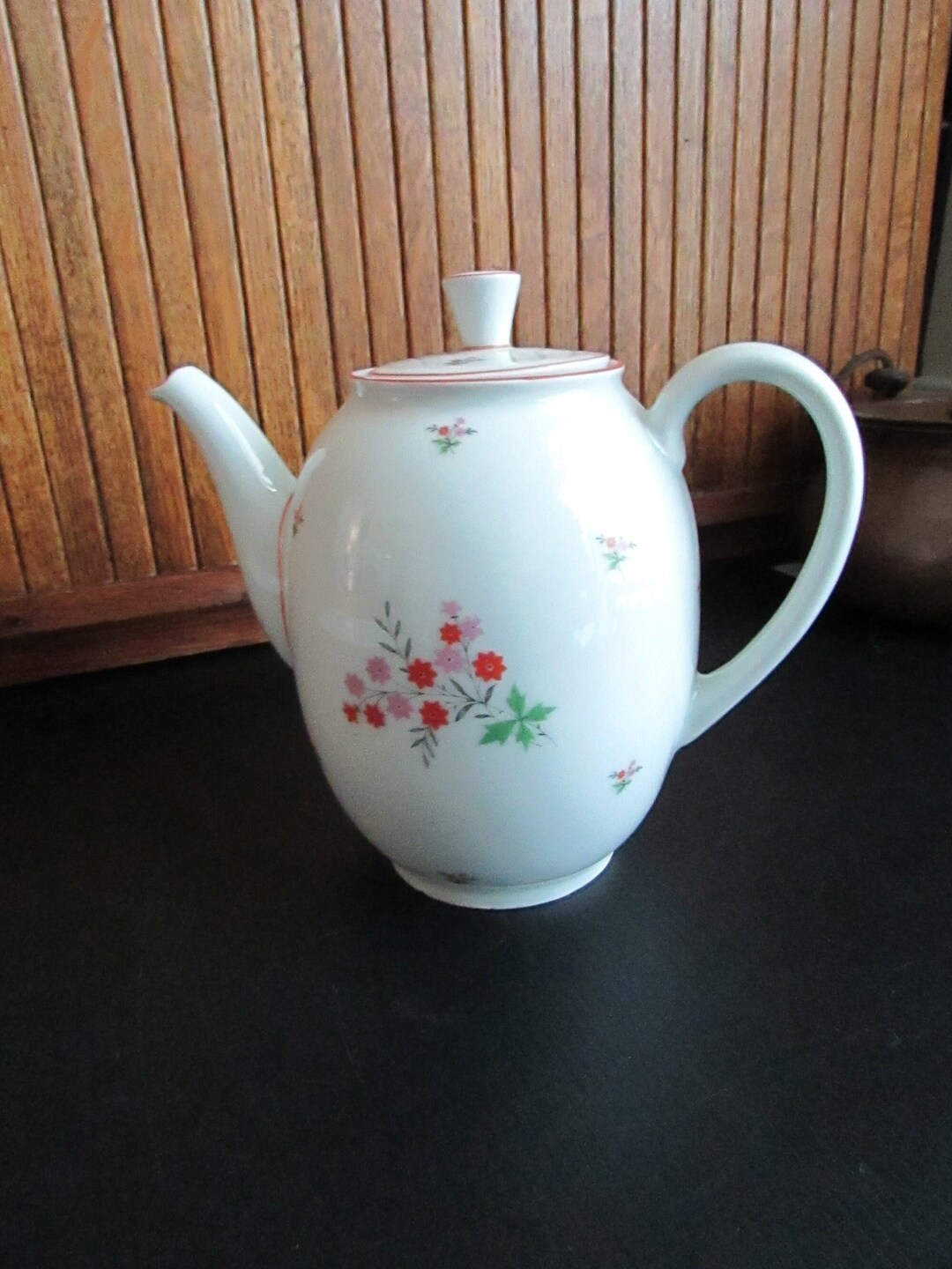 White Floral Tea Pot With Bright Flowers Porcelain Teapot by - Etsy