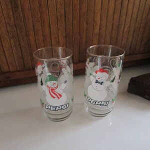 Pair of Pepsi Snowman OR Skating Santa Claus Glasses – 16 Ounce ...