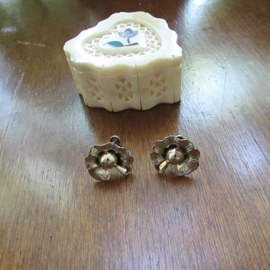 Flower Blossom Screw Back Sterling Silver Flower Earrings | Etsy