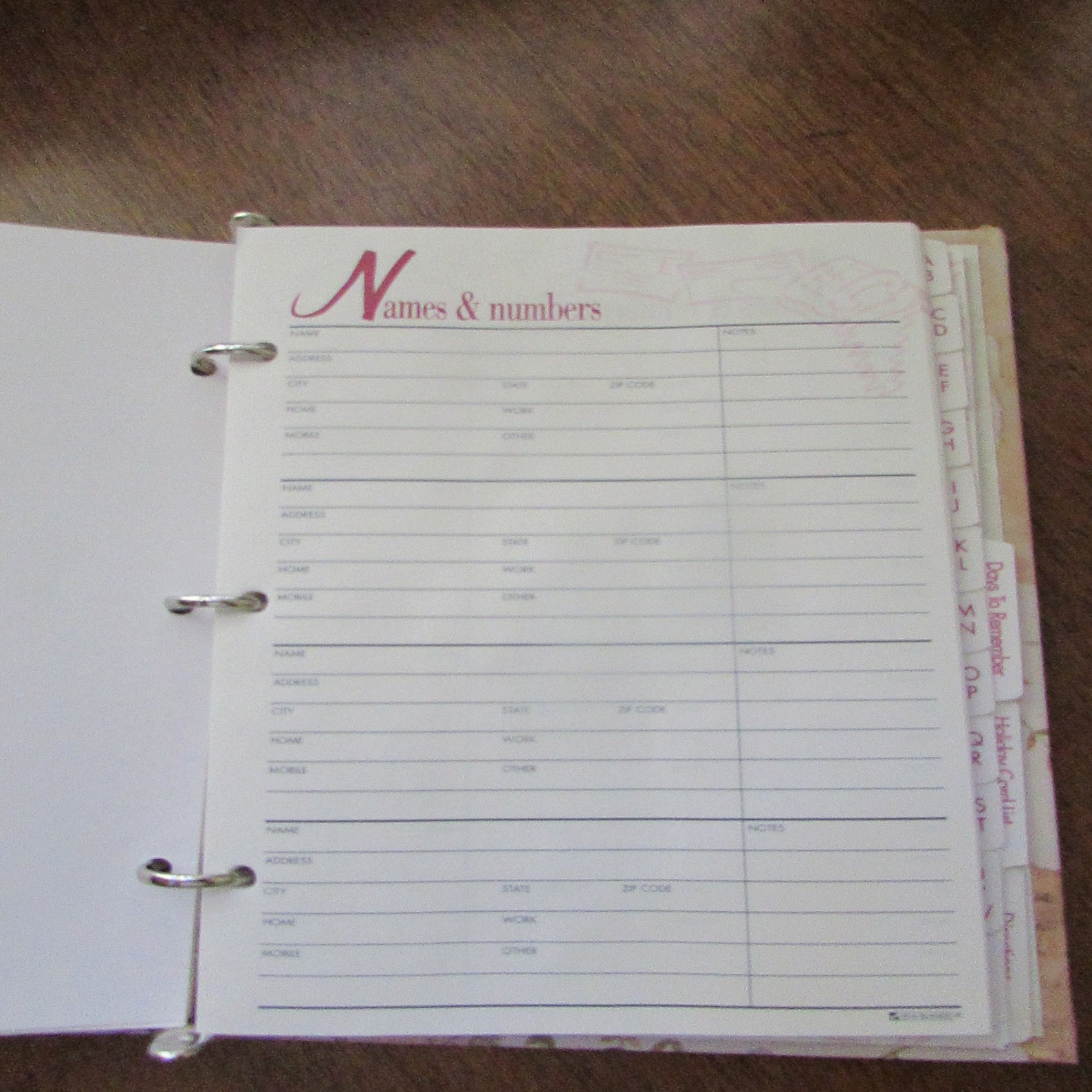 Nature Address Book vintage 5 Section at a Glance Binder - Etsy