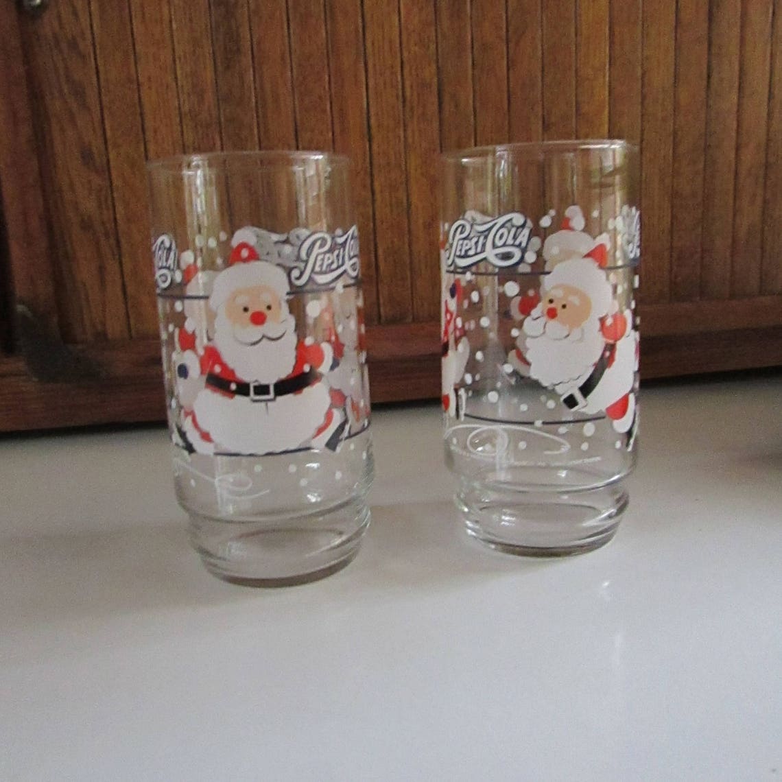 Pair of Pepsi Snowman OR Skating Santa Claus Glasses 16 | Etsy