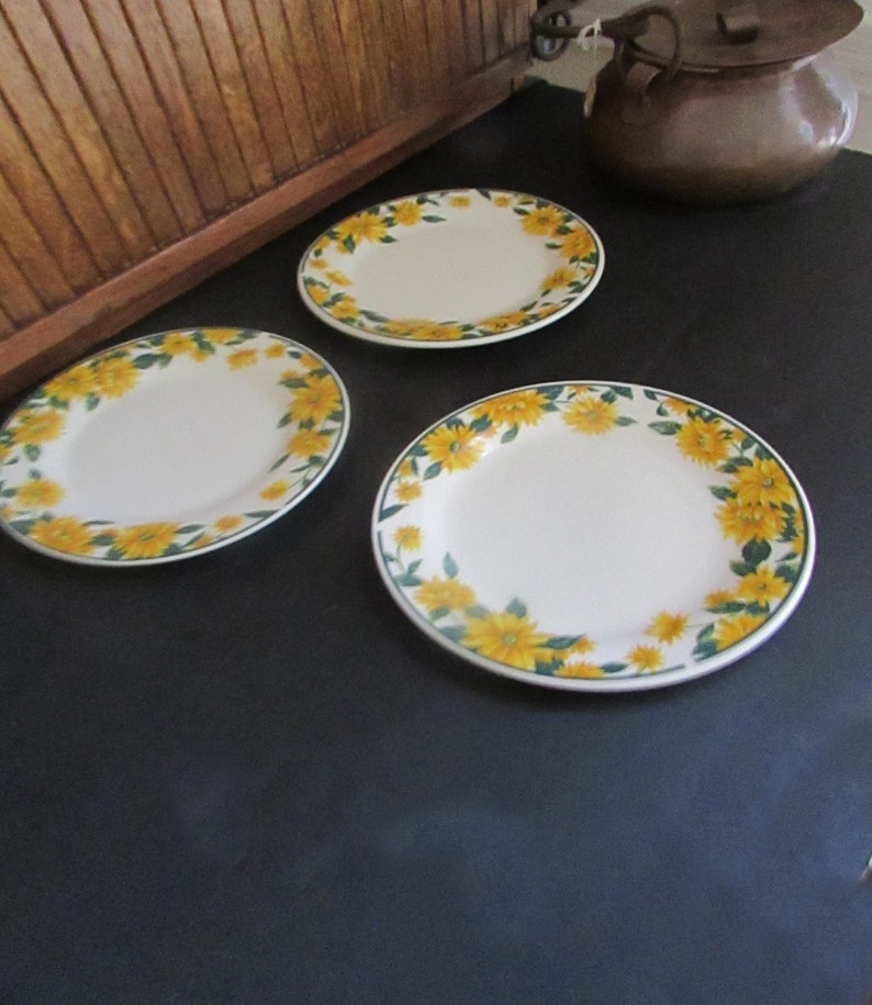 Yellow Sunflower /daisy Salad Plates Set of 4 Vintage - Etsy