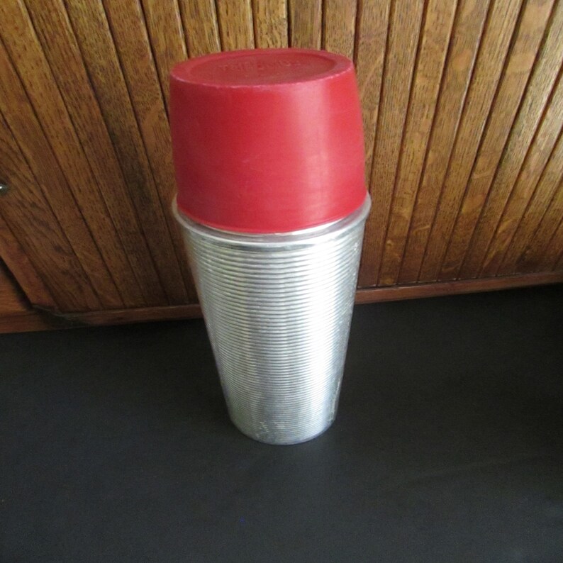 1 Original Thermos Brand Aluminum Thermos W/ Ribbed Sides - Etsy