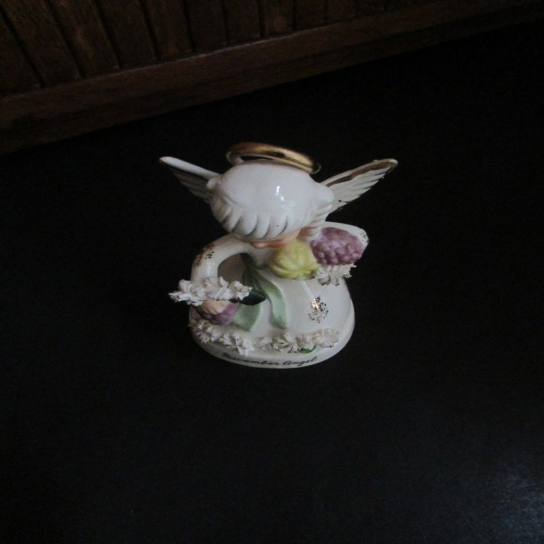 November Angel Figurine Harvest Angel Holding Grapes & - Etsy