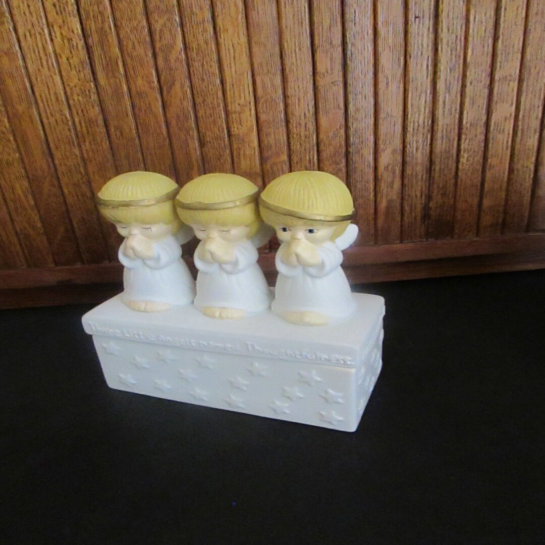 Three Little Angels Praying Porcelain Jewelry Box – Thoughtfulness ...