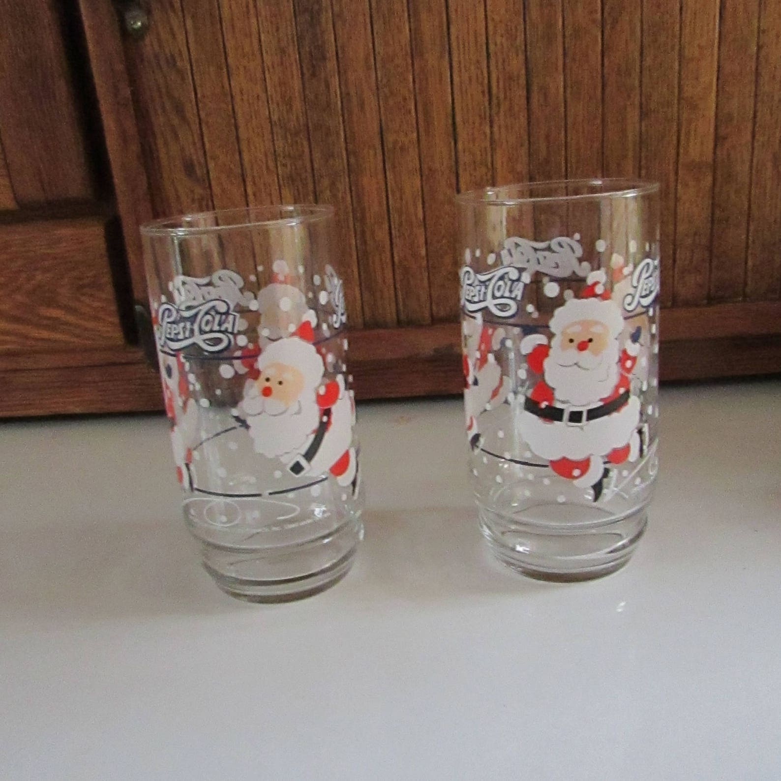 Pair of Pepsi Snowman OR Skating Santa Claus Glasses 16 | Etsy