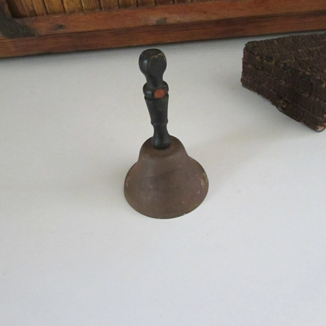 Rustic Rusted Metal Bell With Painted Wood Handle and Rope & Bolt ...