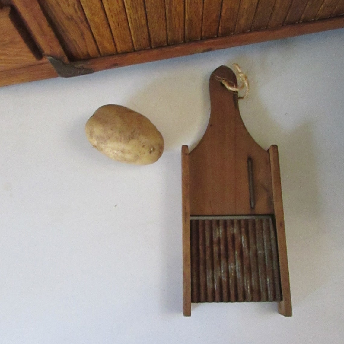 Crinkle Cut Mandoline Vegetable Slicer – Wood With Metal Blade Food ...