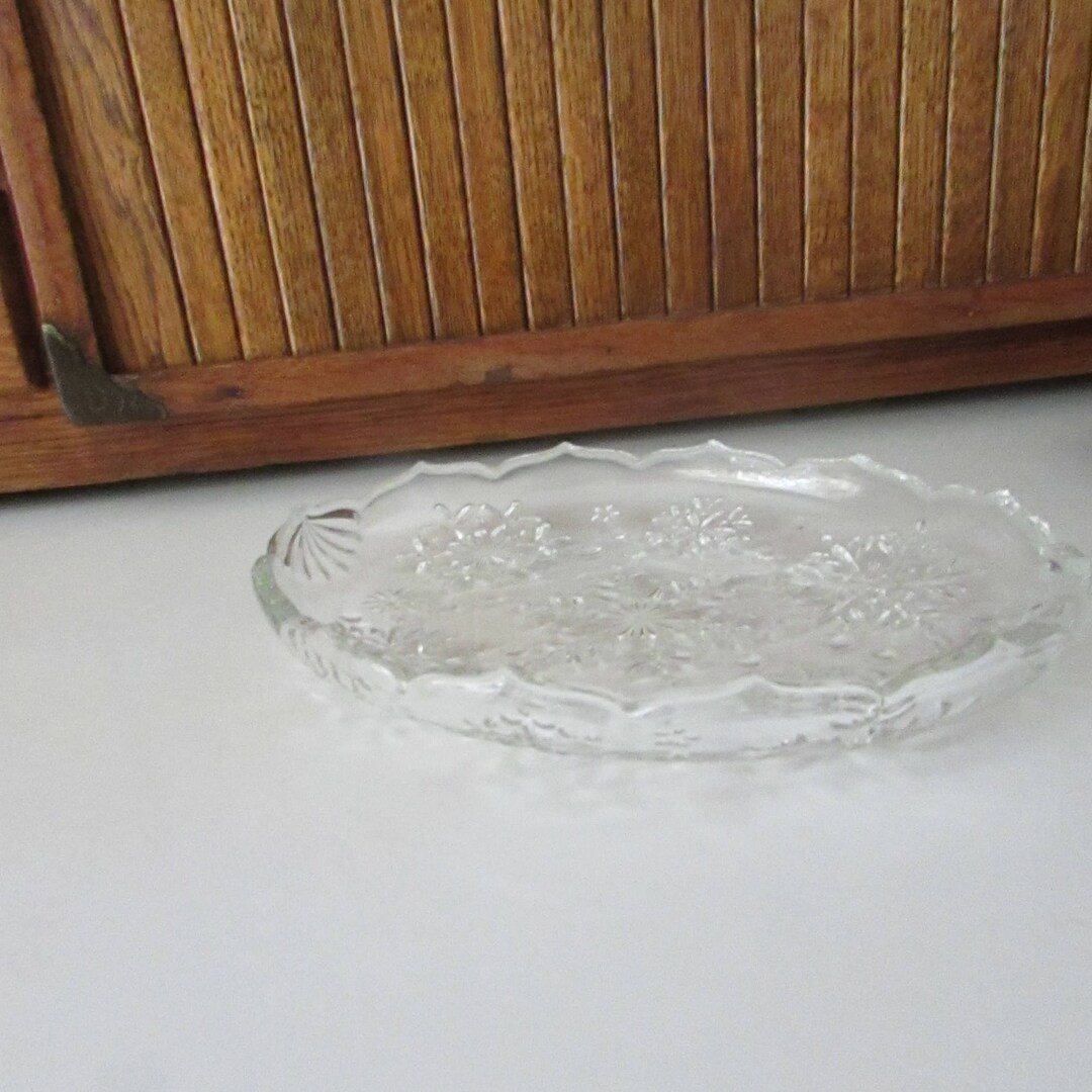 Snowflake 9” Glass Sweet Dish - Holiday Snowflakes Small Oval Serving ...