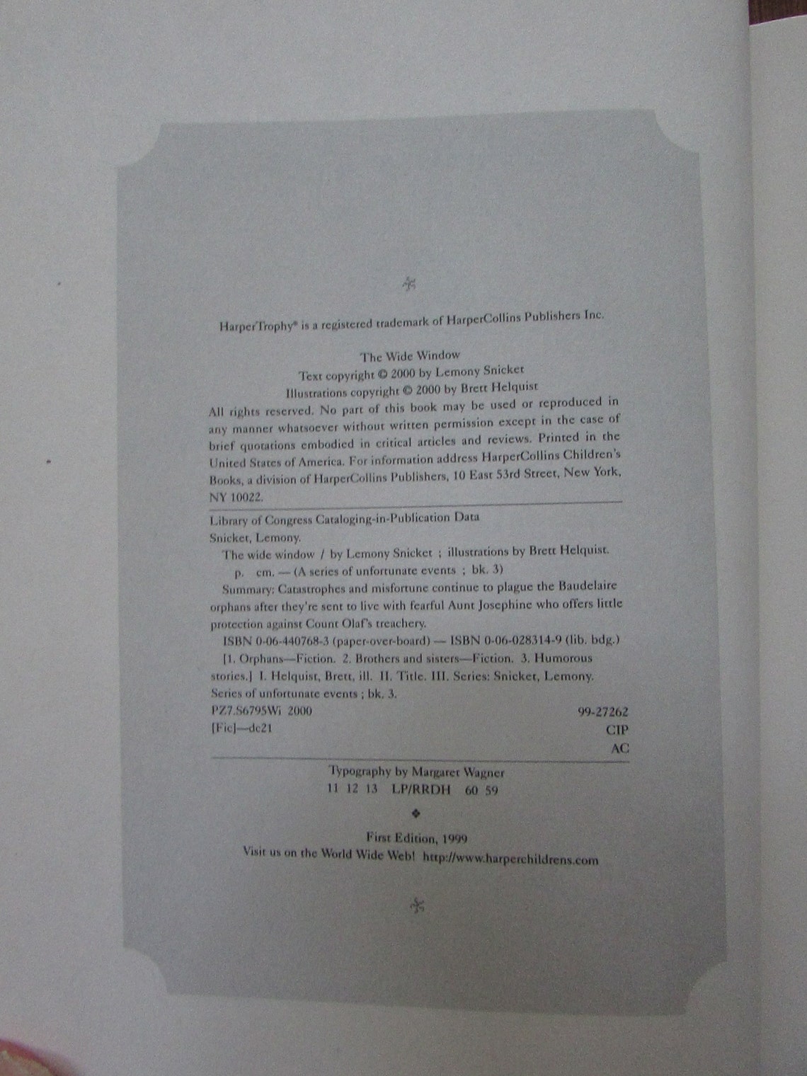 The Wide Window ASOUE Book 3 A Series of Unfortunate Events - Etsy