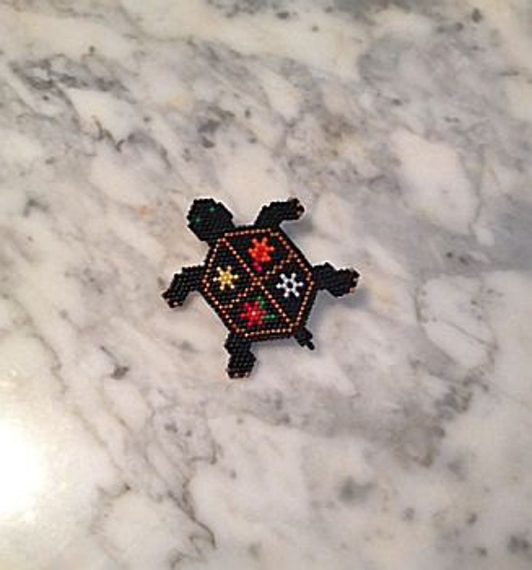Hand Beaded Turtle Brooch - Etsy