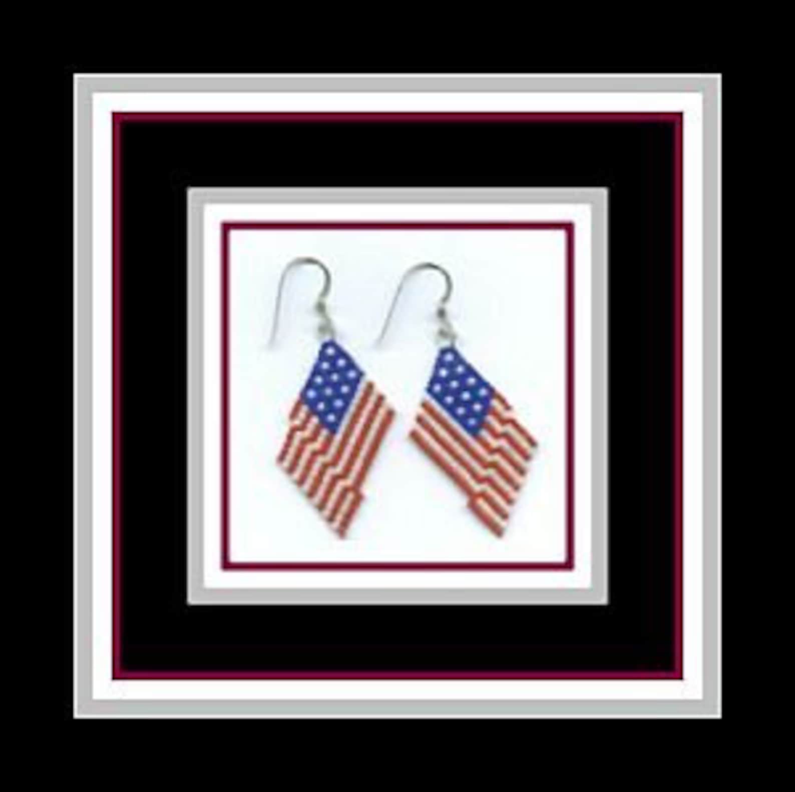 Beaded American Flag Earrings - Etsy