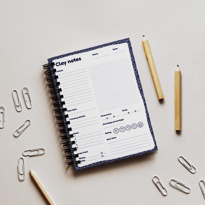 Printable Pottery Journal: Clay Notes, Ceramic Log (PDF) - Etsy