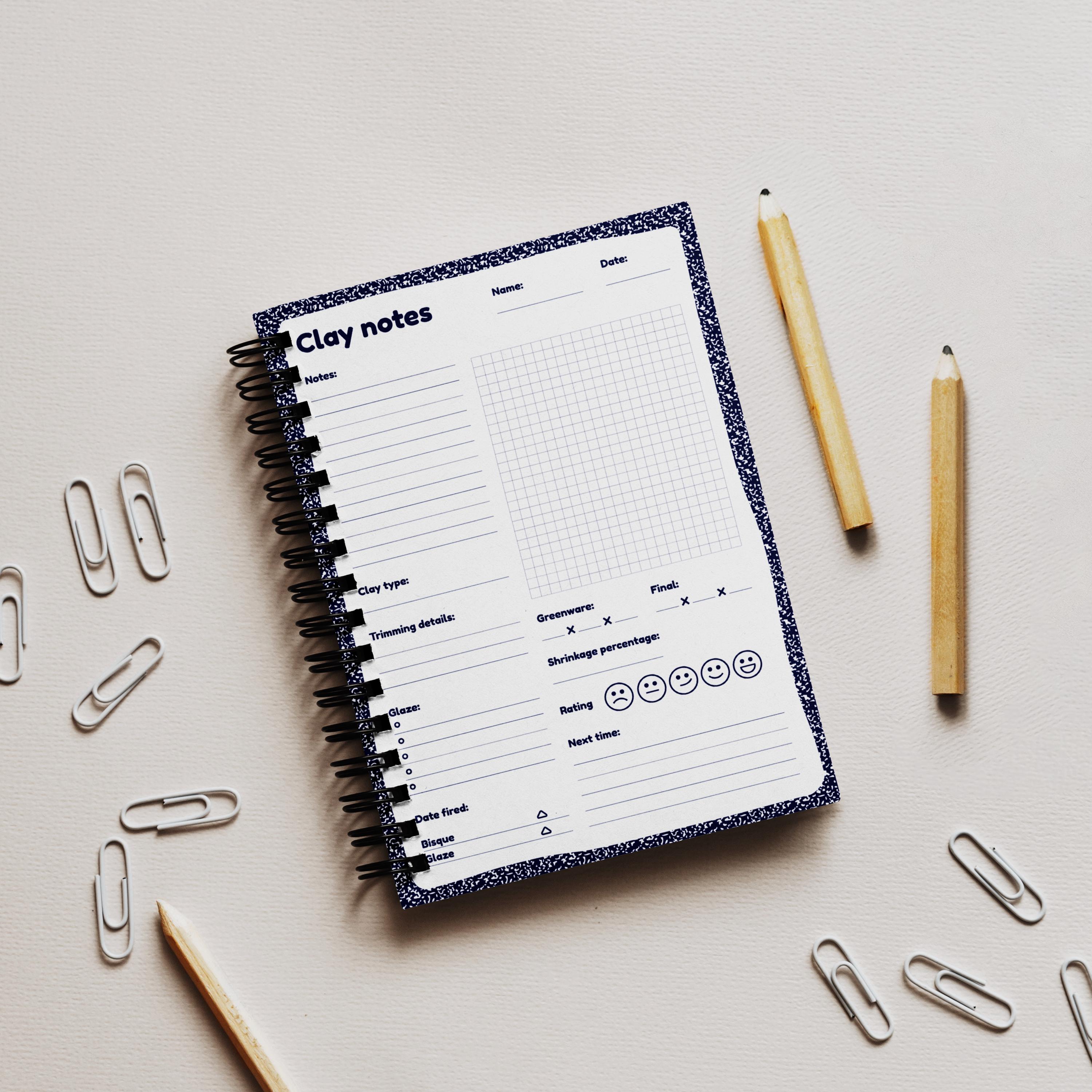 Printable Pottery Journal: Clay Notes, Ceramic Log (PDF) - Etsy