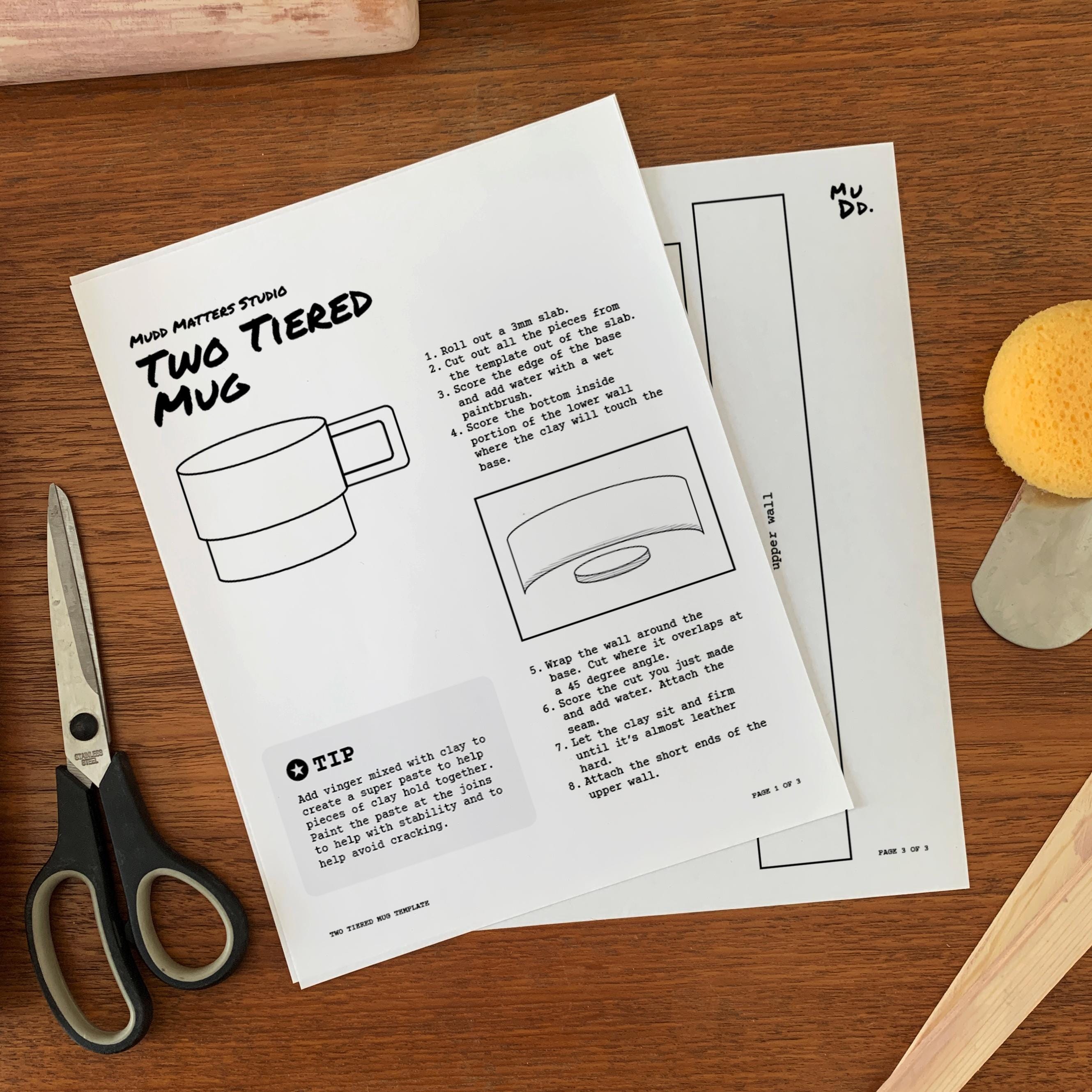 Easy Printable Mug Template Digital Download Printable Tutorial File to ...