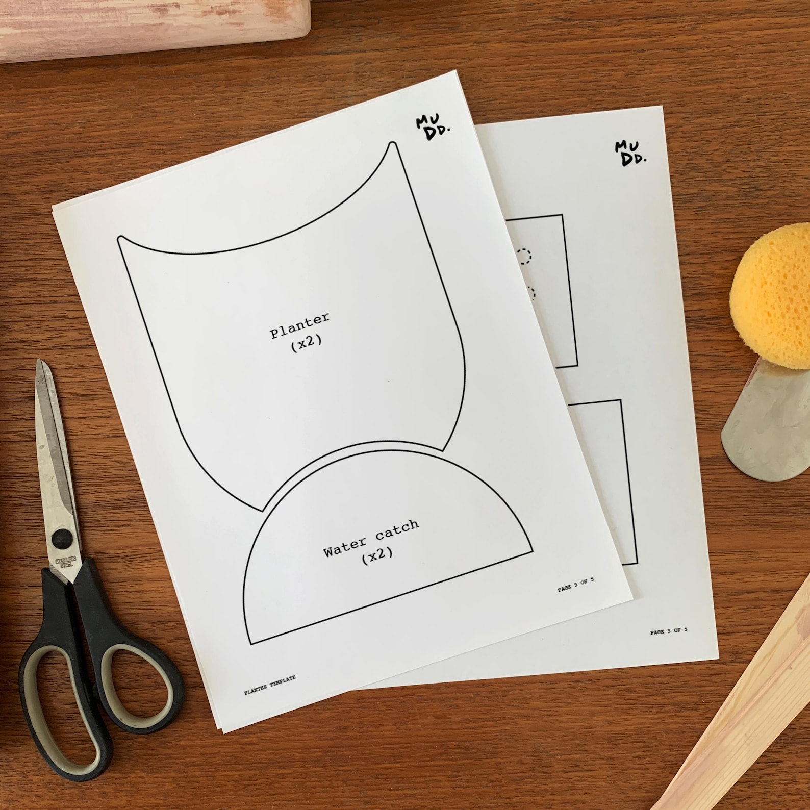 Slab Pottery Planter Template: Beginner DIY Pottery (digital Download ...