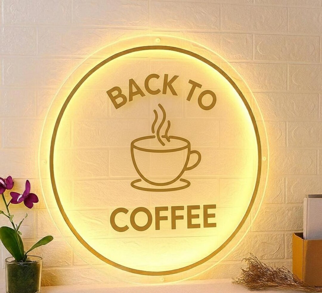 Round Shape Custom Acrylic Neon Sign for Business, Clinic Sign , Coffee ...