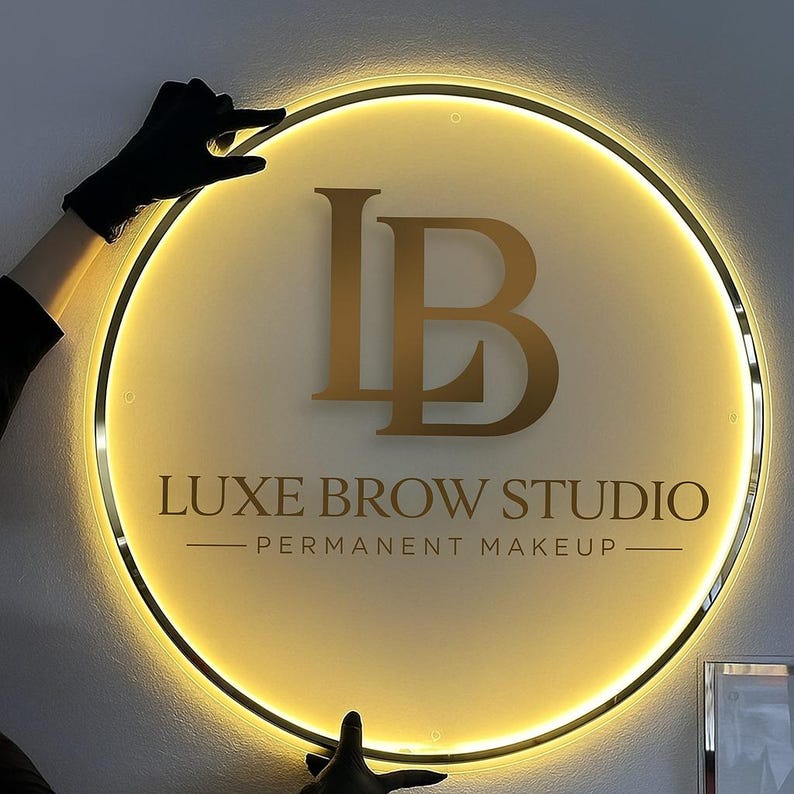 Custom Acrylic LED Business Logo Sign, Backlit Office Decore - Etsy