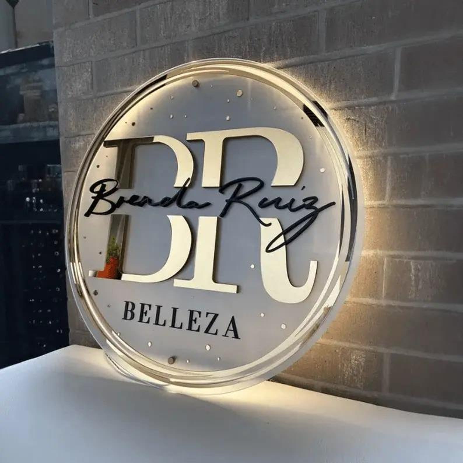 Custom Acrylic LED Business Logo Sign, Backlit Office Decore - Etsy
