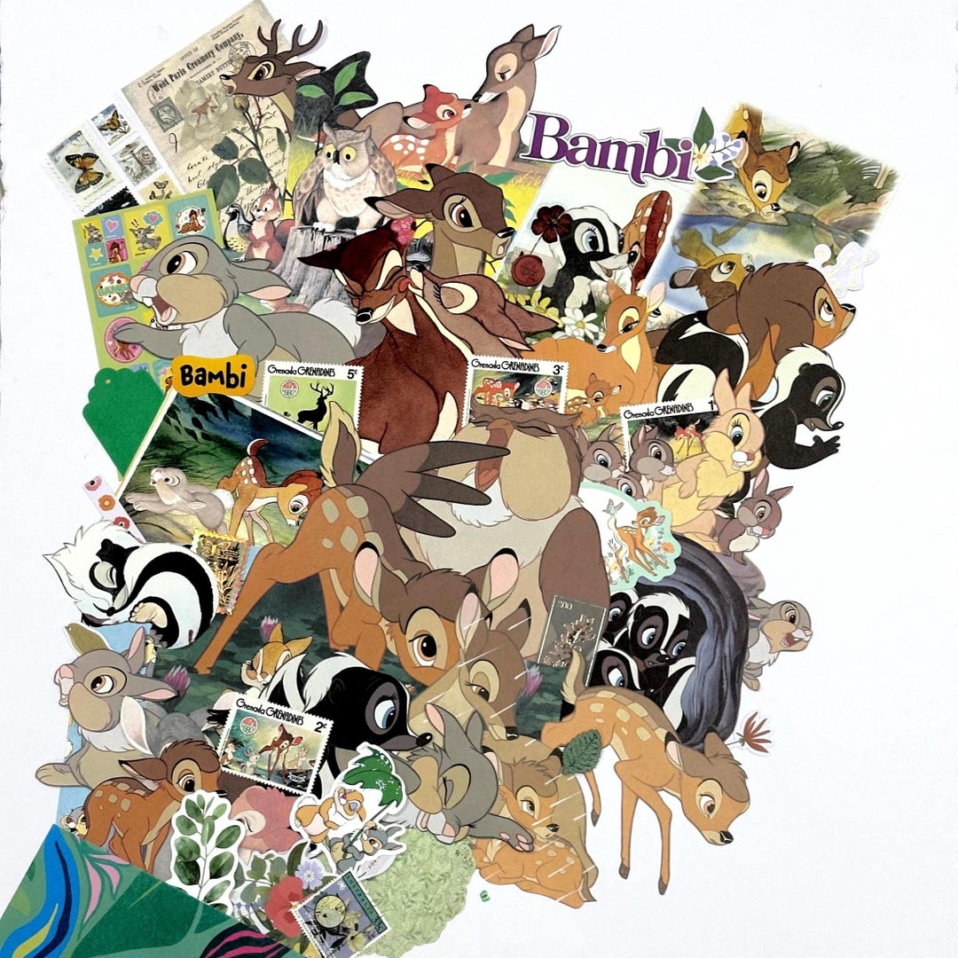 Disney Bambi Ephemera Set | Cut Outs, Stickers, Note Cards, Stamps ...