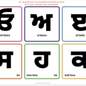 Punjabi Alphabets Flash Cards: Gurmukhi Learning (printable) - Etsy
