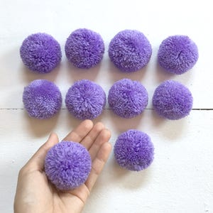 Lavender Big Pom Pom 2 Inches, Boho Decor Party Supplies Yarn Pom Pom ...