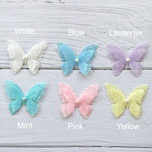 Glitter Organza Butterflies: Pastel Sewing Appliques (5 X 4cm, Set of 5 ...