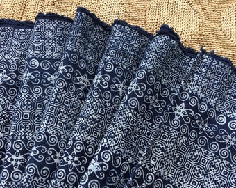 Indigo batik fabric | Etsy