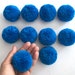 Ocean Blue Big Pom Pom 2 Inches Boho Decor Party Decor Yarn - Etsy