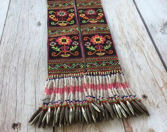 Pom Pom Tassels and Hmong fabric. Wholesale by moonshinecotton
