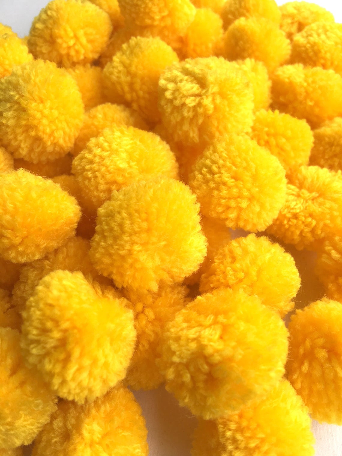 Yellow Yarn Pom Poms 1 Inch Decorative Ball Jewelry Making - Etsy UK